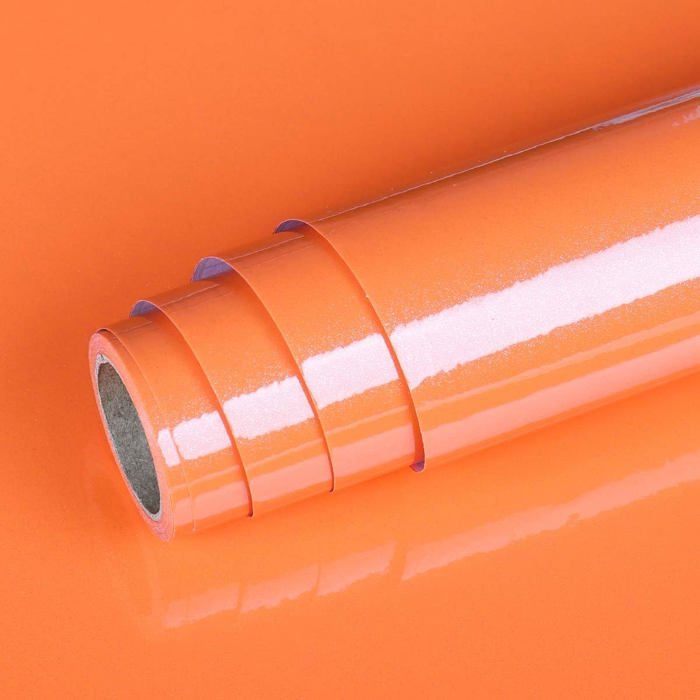 Papier Peint Adhésif Orange Uni Film Adhésif Pour Meuble Cuisine ...