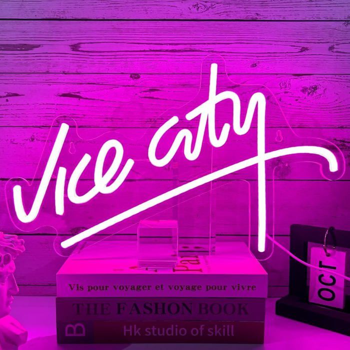 Gta Neon Vice City Non Gta Enseigne Lumineuse Dcor De Jeu Neon Mural ...