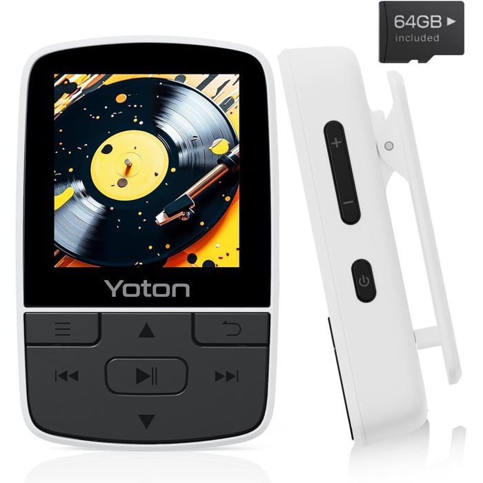 Lecteur MP3 64 Go Bluetooth Sport avec Clip,Hi-Fi,FM,Podomètre ...