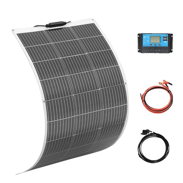 Panneau Solaire Flexible, 100W de Puissance, Haute Efficacité de Conversion, kit 12V 100W ...