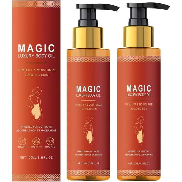 2 Pcs Magic Huile Corporelle Relachement De La Peau,Huile Raffermissante Corps,pour Fesses ...