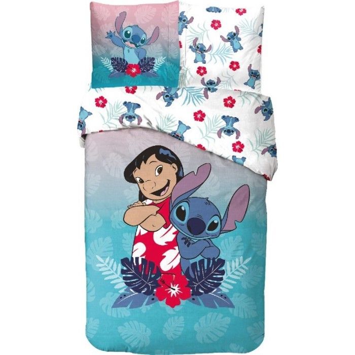 STITCH-LILO ET STITCH-DISNEY- PARURE DE LIT- HOUSSE DE COUETTE 140X200 ...