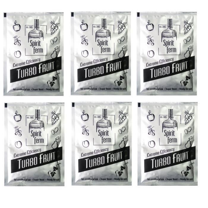 6 x Turbo Levure - Turbo Fruit 40g, Levure pour fermentation de fruits ...