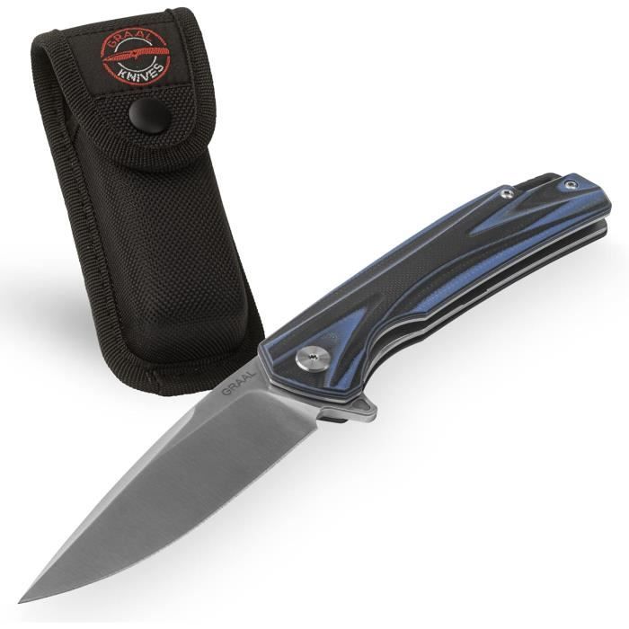 Big Scout Bleu Couteau Pliant De Randonnée, Bivouac, Lame En Acier D2 ...