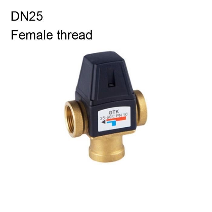 Vanne thermostatique 3 voies DN20-25 femelle-mâle en laiton, mitigeur thermostatique, pour ...