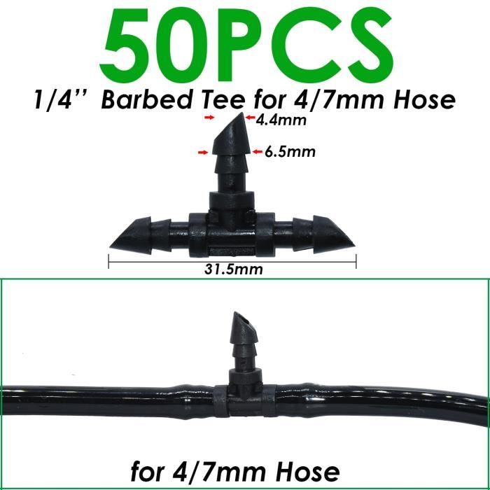 Taille SPL11-009-50PCS 50 pièces barbe té 3 voies 4-7mm connecteur ...