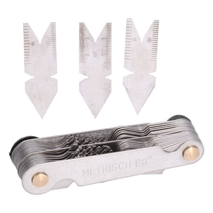 Jauge de pas de filetage en acier inoxydable - Cikonielf - 52 lames ...
