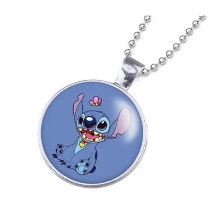 Collier stitch bleu papillon joie pendentif lilo bijoux fantaisie ...