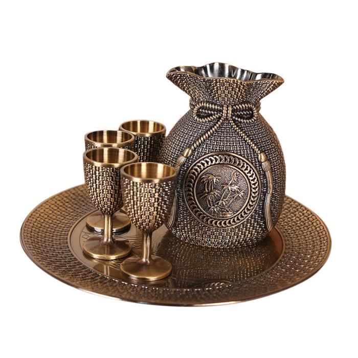 Ensemble de 6 coupes en métal Flagon Goblet Set Ornements Élégant Haute ...