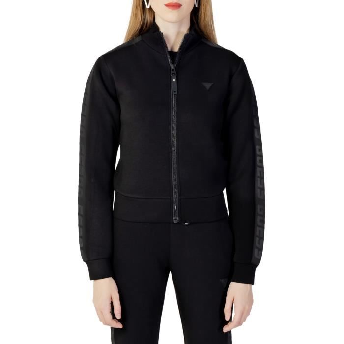 Pull molleton Femme - GUESS ACTIVE - Noir - Fermeture éclair - Hiver ...