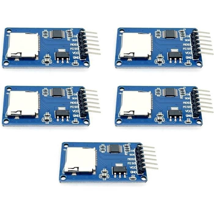 Lot De 5 Modules De Carte Micro Sd 3,3 V 5 V Avec Interface Spi, Module ...