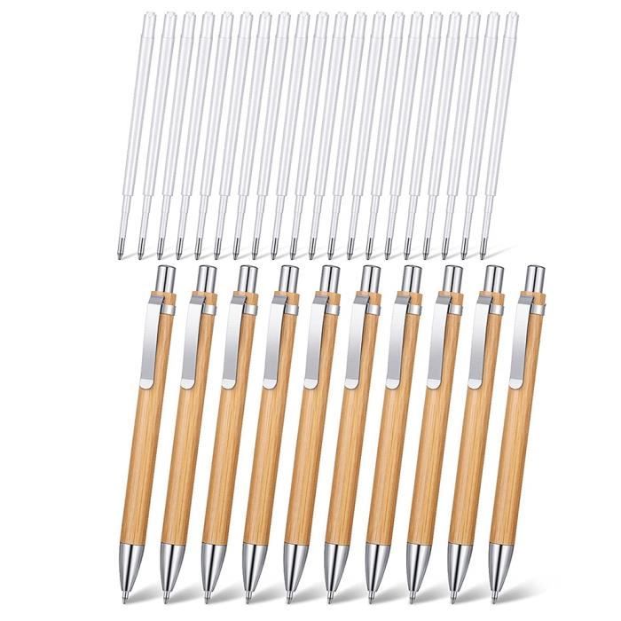 10 Pieces Bamboo Pens for Journaling, Ink Ballpoint Pens and Refills ...