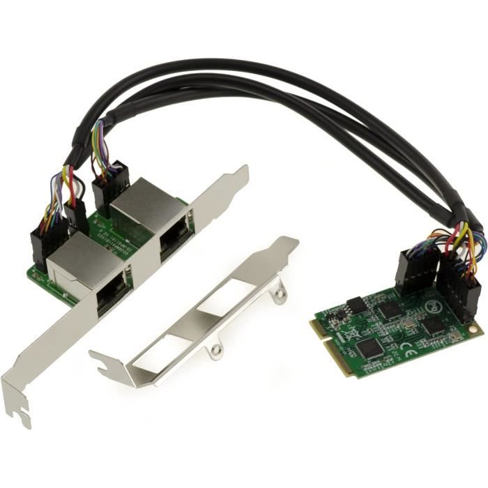 Carte Mini Pcie Minipcie 2 Ports 2.5 Gigabit Rj45 Lan Ethernet 10 100 ...