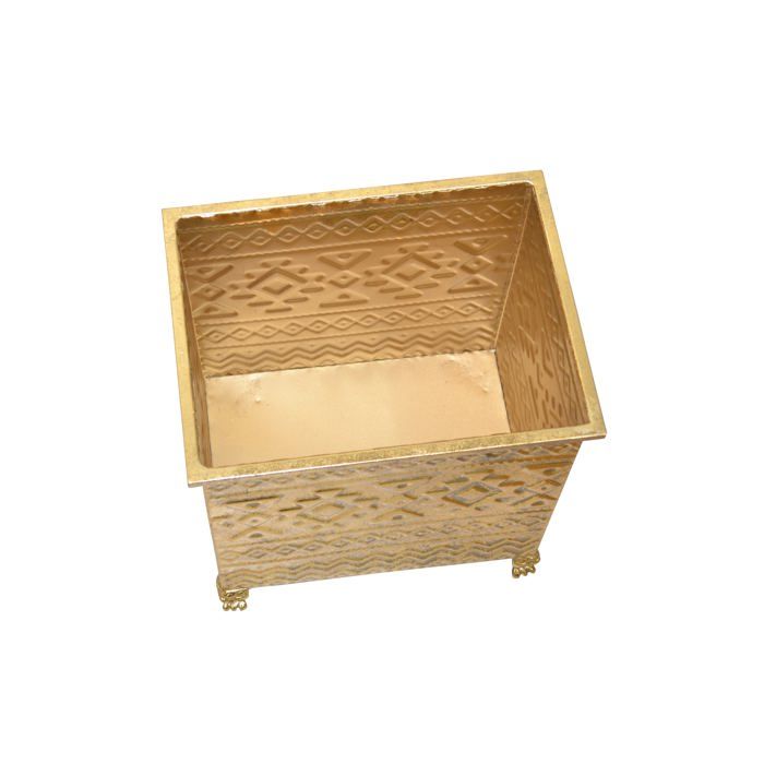 Ensemble de 3 cache pots decoratifs en metal – Dore, richement orne ...