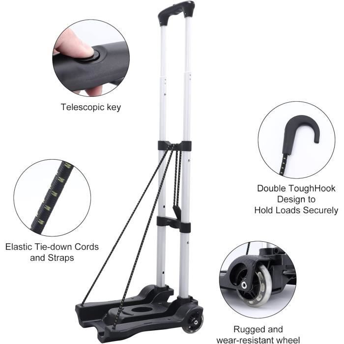 Beowanzk Chariot de Transport Pliable Diable de Manutention Chariot a ...