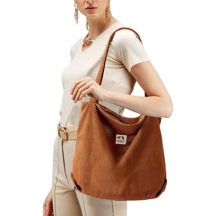 Broadream Sac À Bandoulière En Velours Côtelé Sac À Main Pour Femme ...