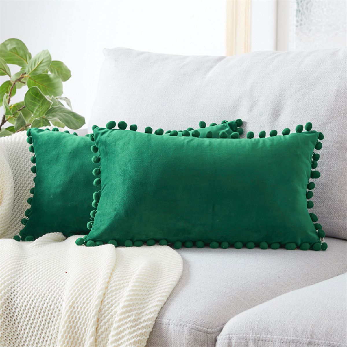 Topfinel Lot 2 Housse de Coussin Vert Emeraude 40x60 cm pour Salon ... Topfinel Lot 2 Housse de Coussin Vert Emeraude 40x60 cm pour Salon ...