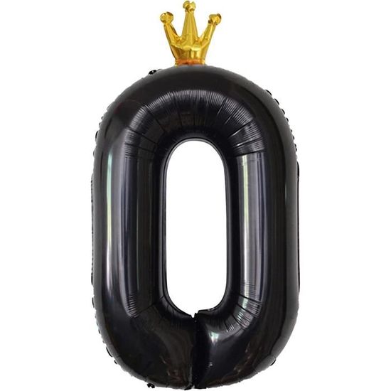 Ballons Noirs En Forme De Chiffre Avec Couronne, 40 Pouces - Ballons En ...