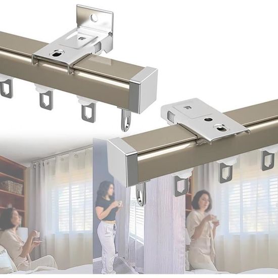 Ensemble De Rails De Rail De Rideau Avec Rouleau Et Matériel, Rail De ...