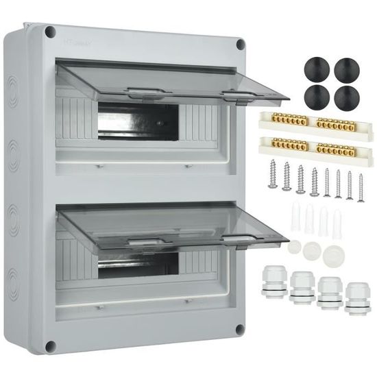 Coffret Electrique Etanche Exterieur Ip65, 24 Modules, Tableau Electrique Pre Equipe Avec Bornes ...