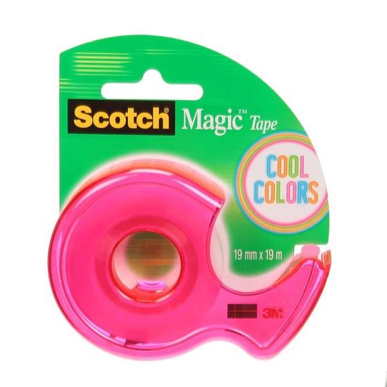 SCOTCH Dévidoir Cool colors + Rouleau adhésif Magic - 19mm x 16m ...