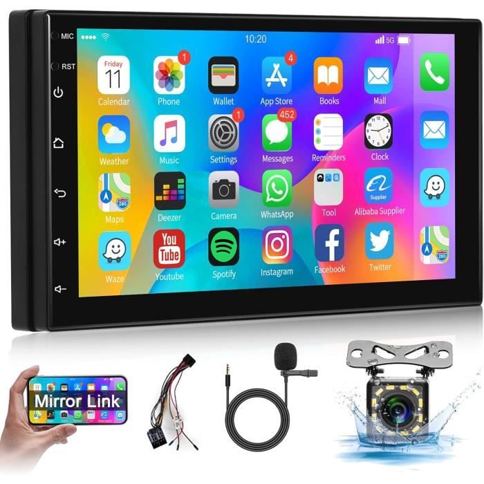 Autoradio Android 2 Din 7 Pouces écran Tactile avec Navigation GPS, WiFi, Bluetooth Mains Libres ...