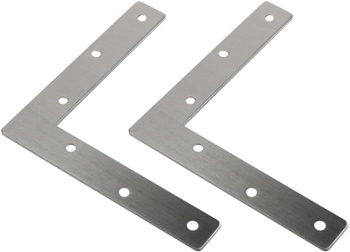 2 Piezas Équerre d'Angle Plate Acier Inoxydable Forme de L Support ...