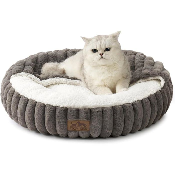 COZY KISS Lit pour Chat à Capuchon, Maison de Beignet Douce et ...