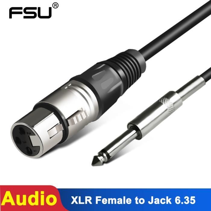 Noir - 50 CM - Câble De Microphone Xlr Femelle Vers Prise Jack 6.35mm ...