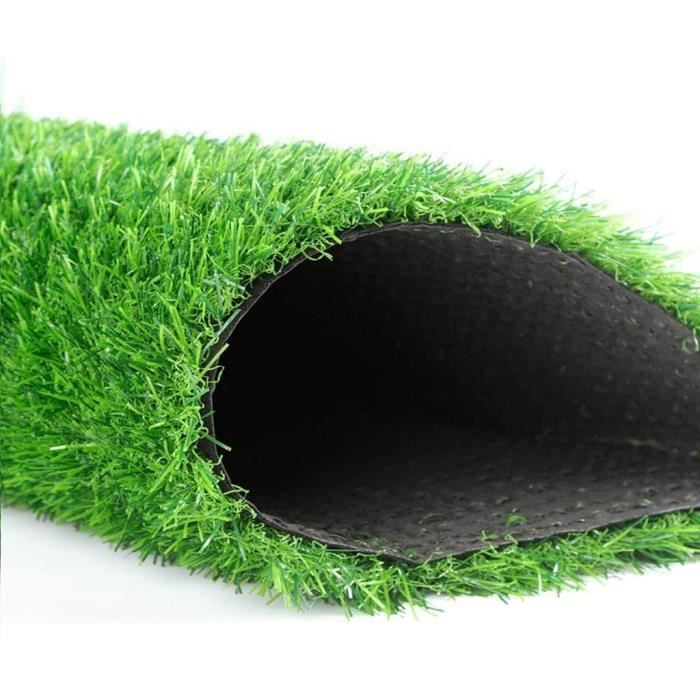 (2x1m) 15mm Pile Gazon Artificiel Extérieur Faux Tapis d'herbe Cryptage Vert Jardin Pelouse ...
