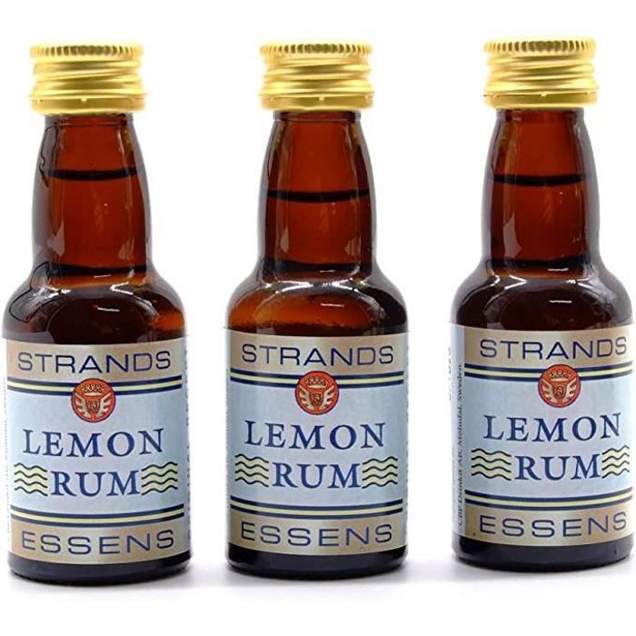 Lemon Rum (Bacardi) 3x25 ml - sans alcool | Essence de Vodka | Arôme ...