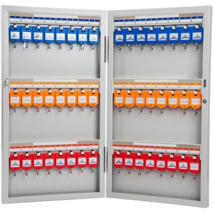 Armoire À Clés, Boîte À Clés Ajustable Multipositions En Acier, Coffre ...