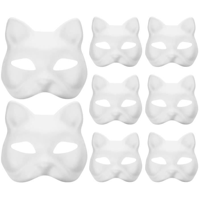 Blanc - Masque vierge en papier blanc pour les amateurs de cosplay ...