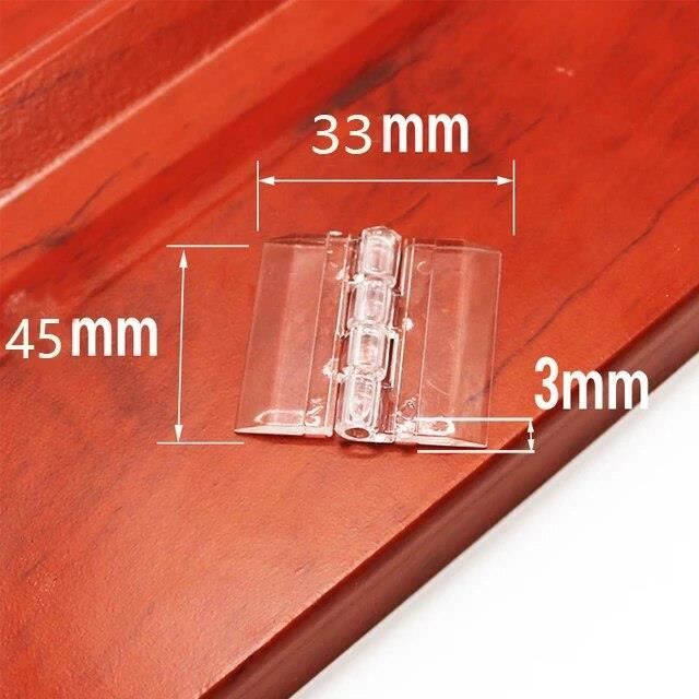 Charnière pliante - Transparent - 45x33mm - Plastique durable - 10 ...
