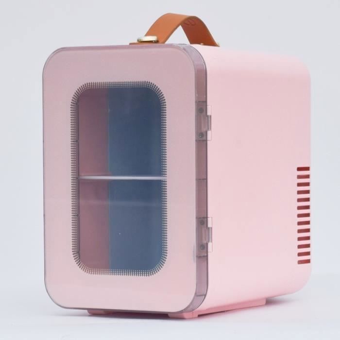 Mini réfrigérateur portable 6L avec couvercle transparent - Rose ...