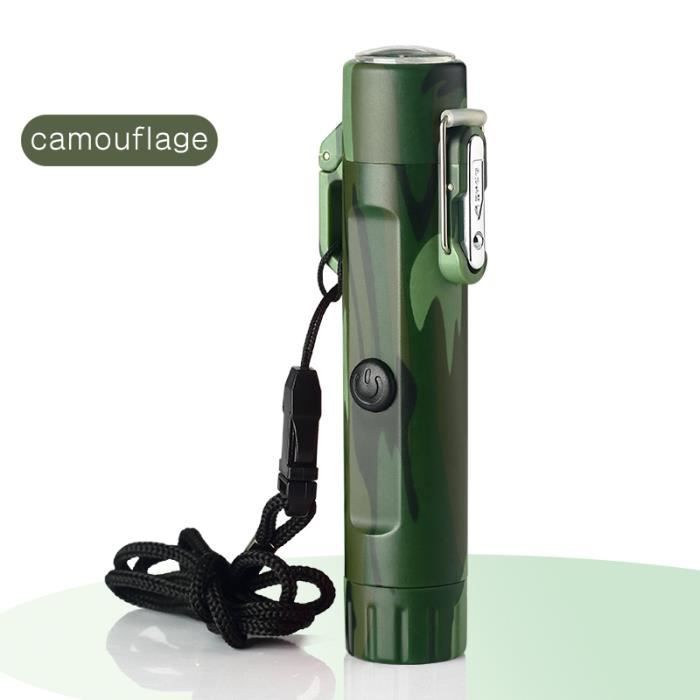 Compas électrique de Camping en plein air Double Arc briquet USB torche ...