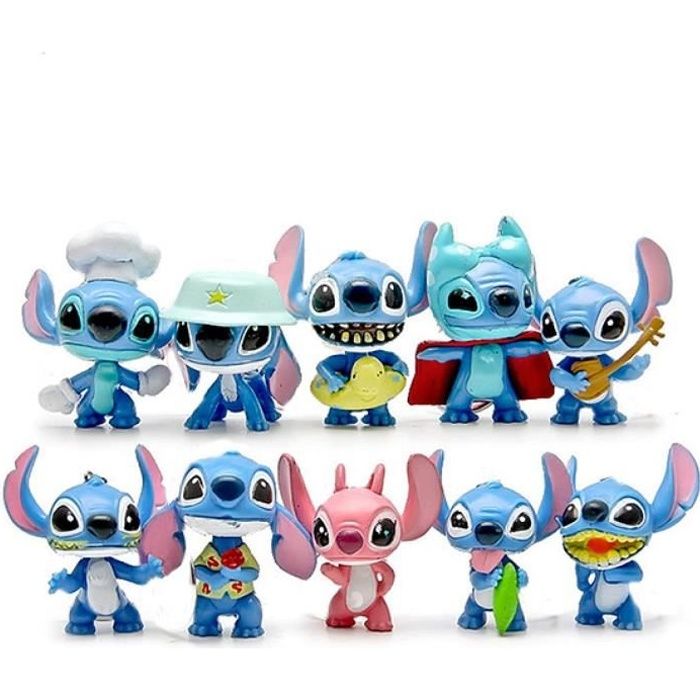 10 Pices Ensemble Stitch daction Figurine PVC Poupe Dessin Anim Mignon ...