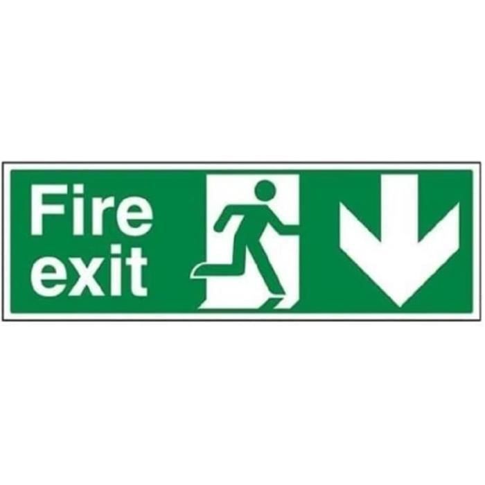 14002Bp-S Fire Exit Sign, Fire Exit Flèche, Autocollant, Paysage, 600 ...