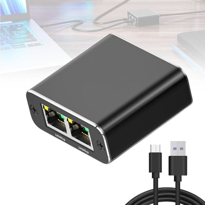 RJ45 1 vers 2 Gigabit Réseau Réseau Réseau LAN Switch 2 Ports, Network ...