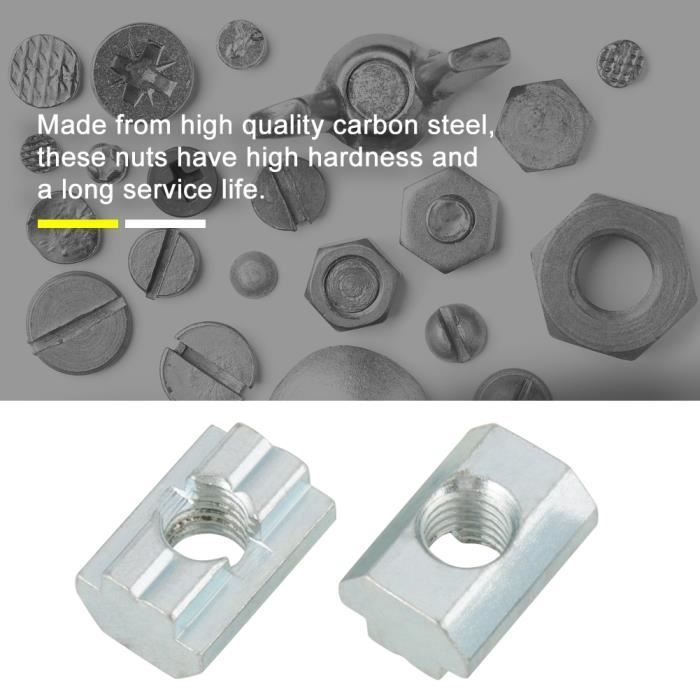 Cikonielf écrou profilé en aluminium Écrou coulissant en T en acier au ...
