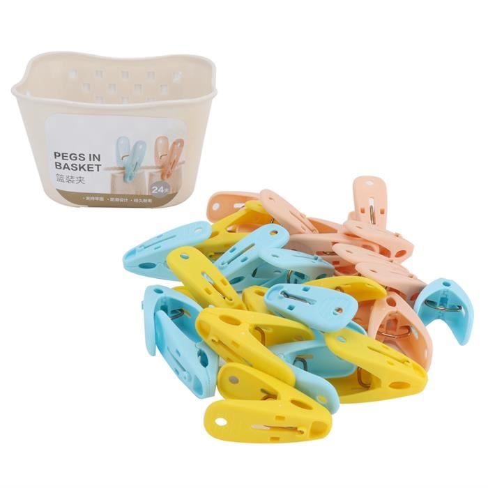 Pince de séchage de vêtements 24pcs pinces à linge PP matériel coupe ...