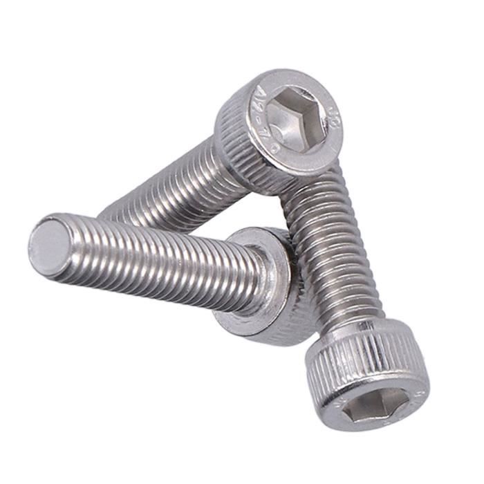 EJ.life boulons DIN 912 30 pièces boulons à vis M6 304 en acier inoxydable A2-70 ensemble de ...