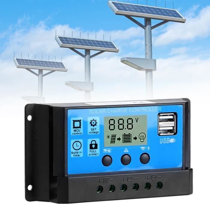 N206828-Adjustable Solar Panel Regulator Solar Regulator with Large LCD ...