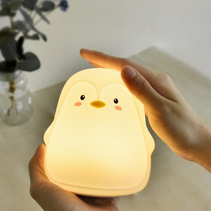 Sonew veilleuse pingouin Silicone coloré mignon pingouin USB charge LED veilleuse lampe pour ...