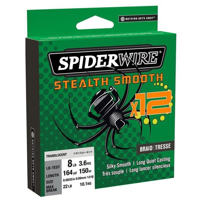 Tresse - SPIDERWIRE - Stealth Smooth - 12 brins - 150m - 0,05mm - 5-4kg - Cdiscount Sport