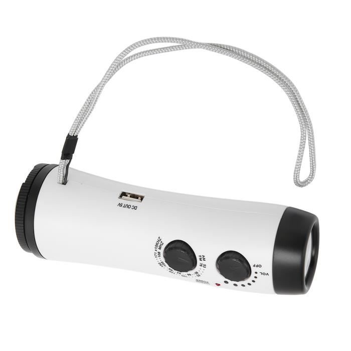 Tbest FM AM Weather Radio, Multifunctional Hand Crank Flashlight Radio ...