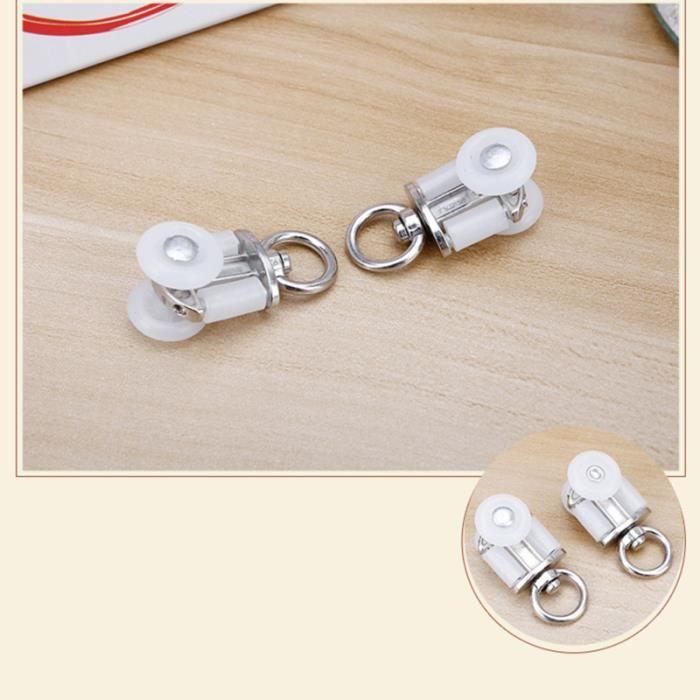 20pcs rouleaux de tige de crochet roues de rail de rideau en pour ...