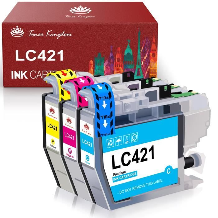Cartouche d’Encre TONER KINGDOM LC421 Compatible pour Brother LC 421 xl ...