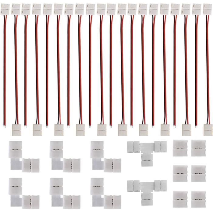 Kit De 3528 2835 2 Pin Connecteur Ruban Led 2 Broches, 20 X 2 Pin ...