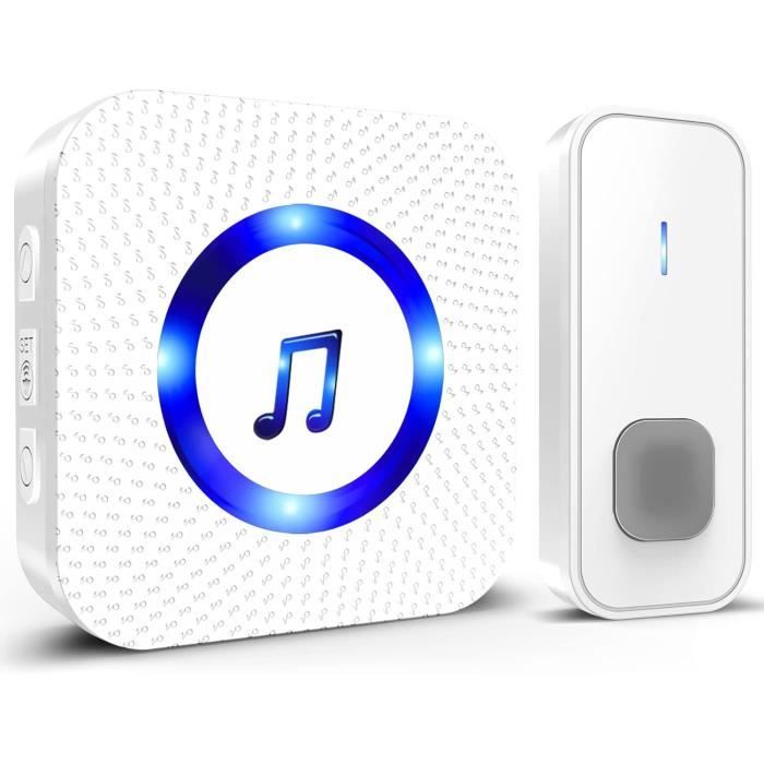 Sonnette Sans Fil, 400M Sonnette De Porte Ip55 Étanche Carillon Electronique, Kit De Carillon ...